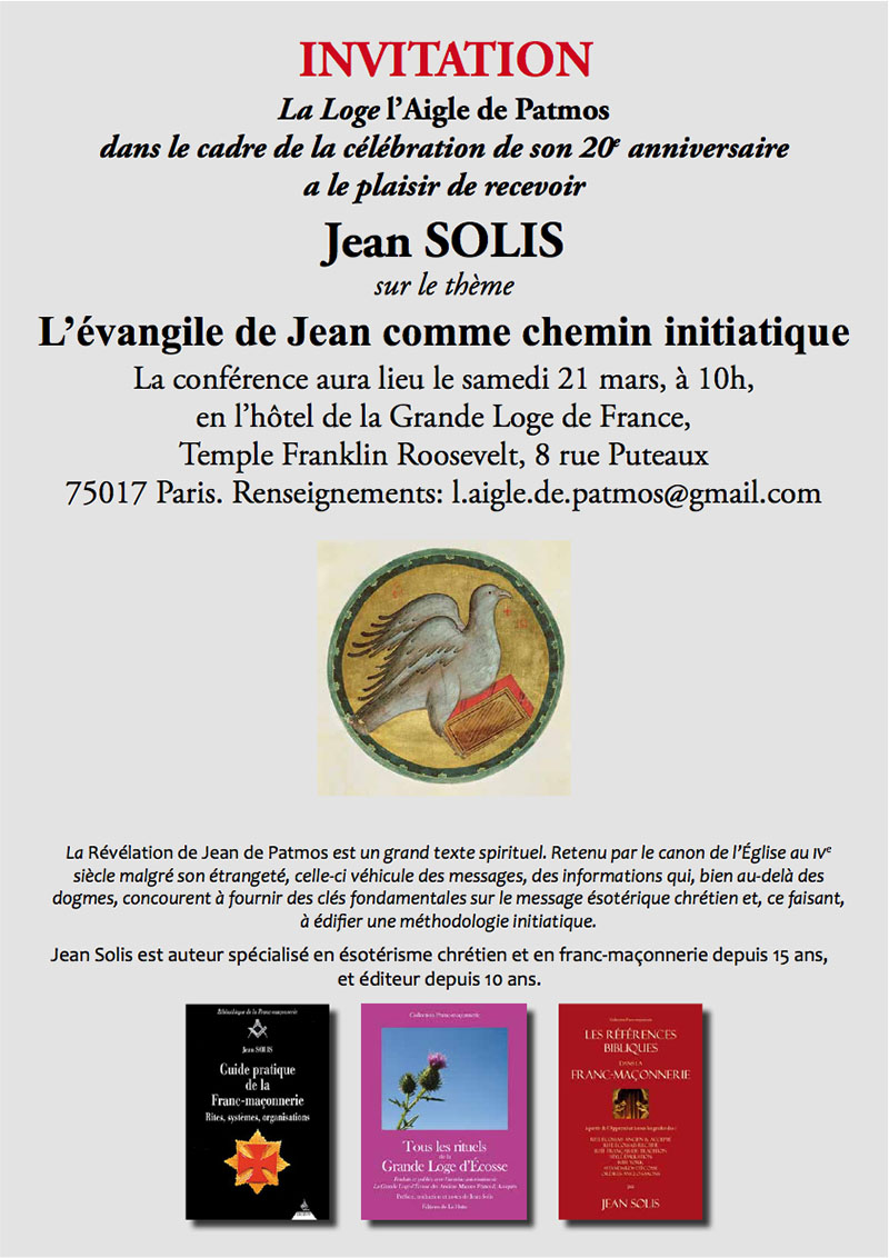 L'évangile de Jean comme chemin initiatique - Hiram.be