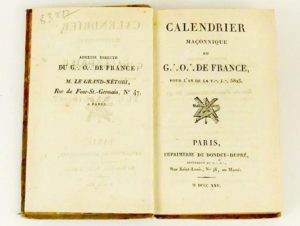 Un calendrier maçonnique de 1825 - Hiram.be