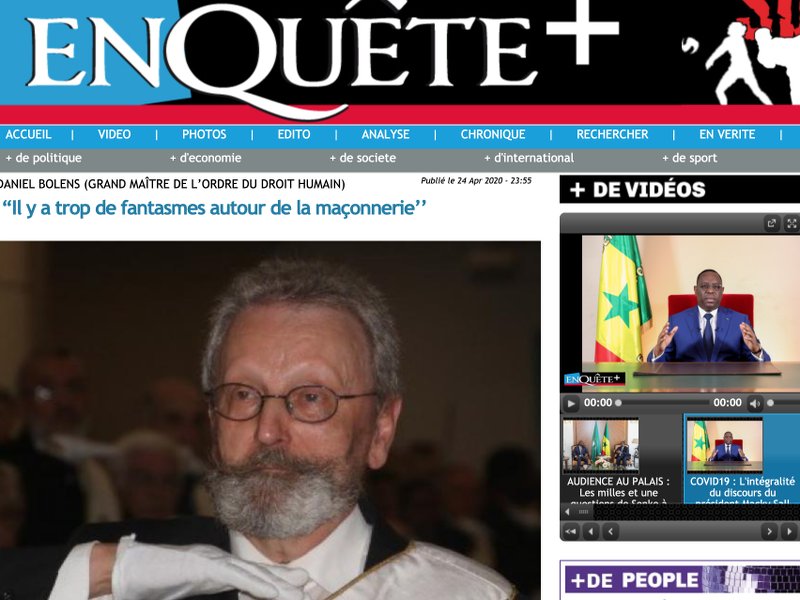 Daniel Bolens a visité les loges du DH à Dakar - Hiram.be