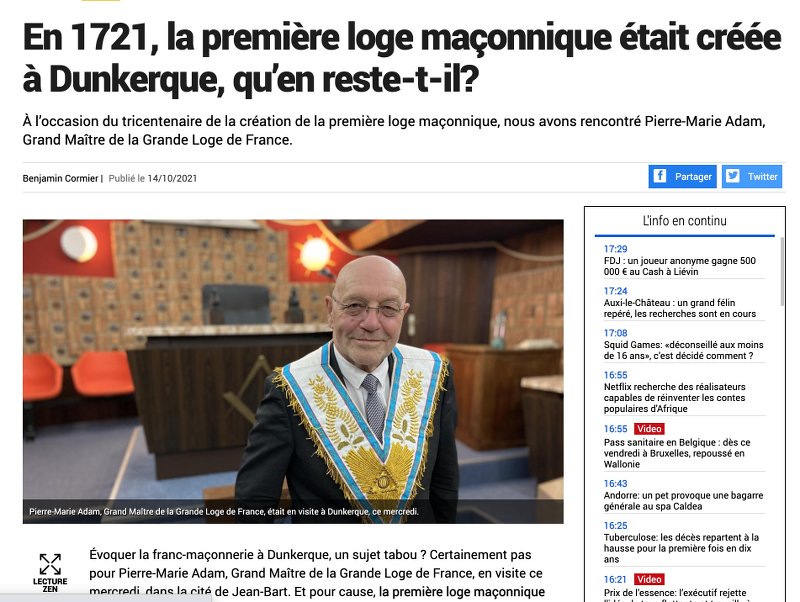 Pierre-Marie Adam à Dunkerque pour les 300 ans d'Amitié et Fraternité ...