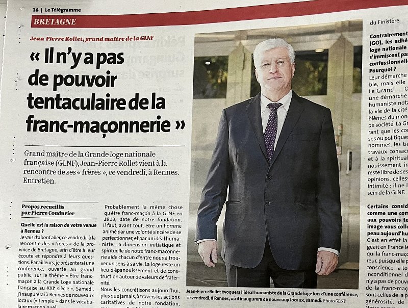 Jean-Pierre Rollet en conférence publique à Rennes - Hiram.be