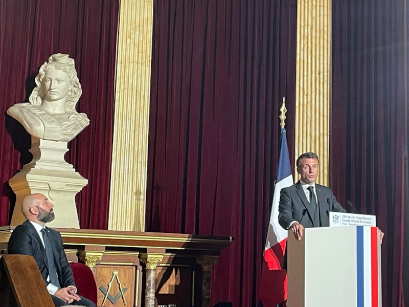 Dans les coulisses de la visite de Macron au GODF - Hiram.be