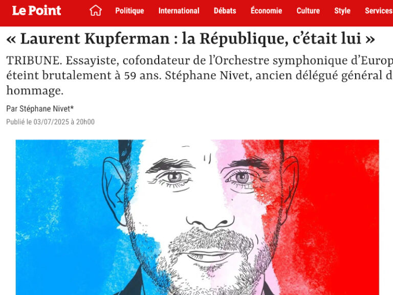 Un bel hommage à Laurent Kupferman - Hiram.be